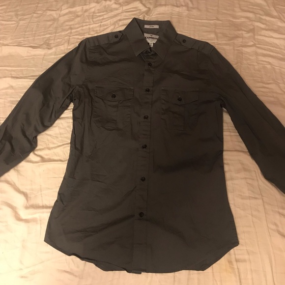 Express | Shirts | Mens Medium Express Fitted Dress Shirt | Poshmark